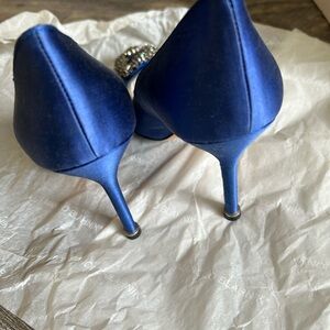 Manolo Blahnik | Shoes | Manolo Blahnik Blue Crystal Embellished Heels ...